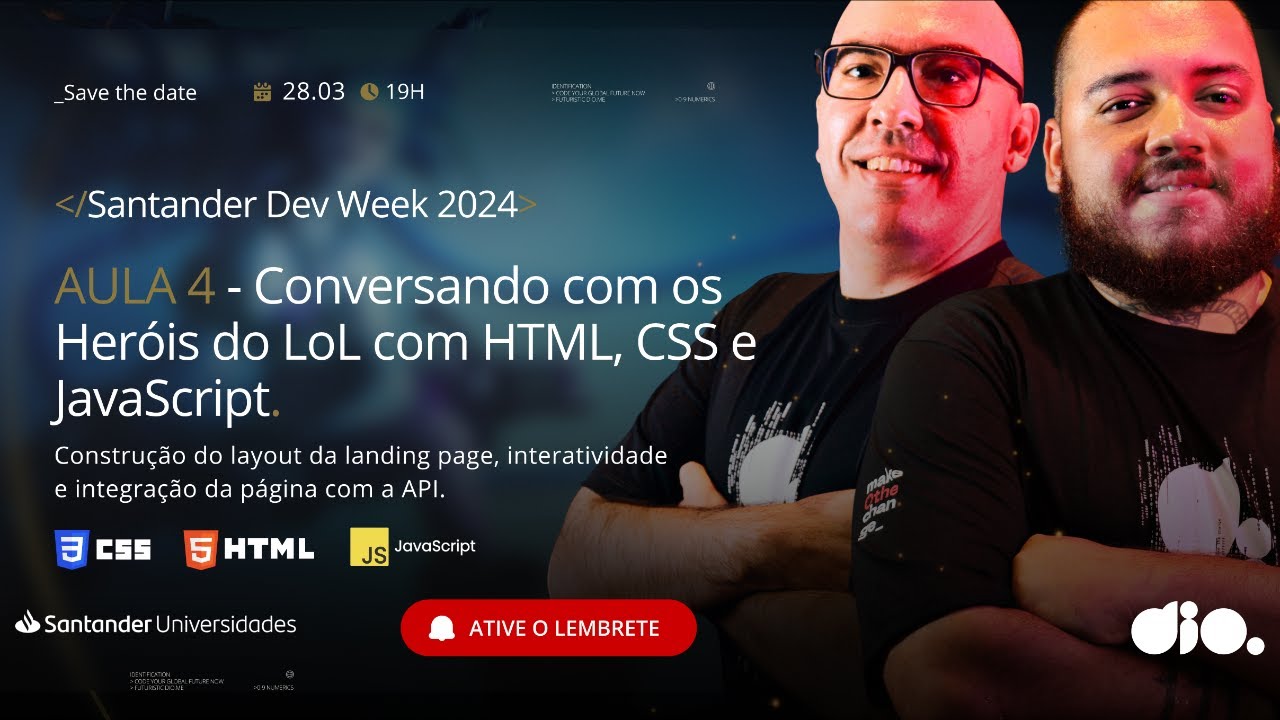 Conversando com os Campeões do LoL com HTML, CSS e JavaScript | Santander Dev Week 2024 - YouTube