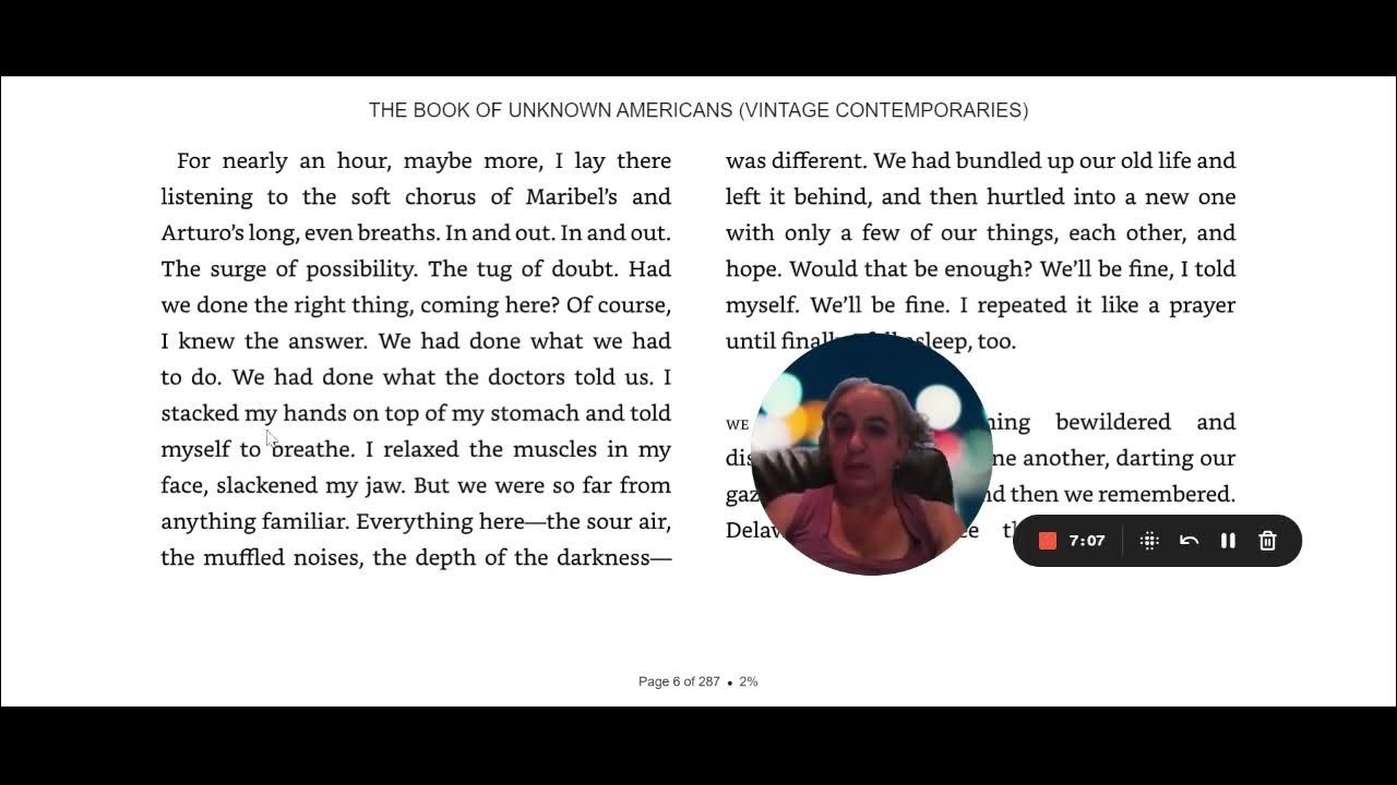 The Book of Unknown Americans: Pg. 3-23 - YouTube