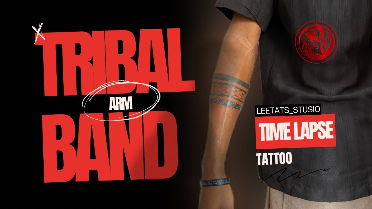 How to tattoo a tribal arm band (Timelapse) - YouTube