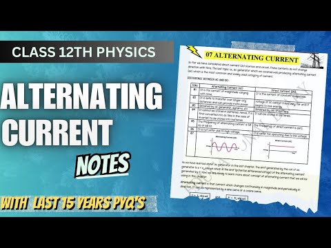 Alternating Current Notes | New Syllabus with PYQ's | Class 12 ...