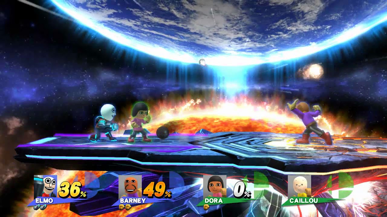 SSB4 Elmo & Barney VS Dora & Caillou - YouTube