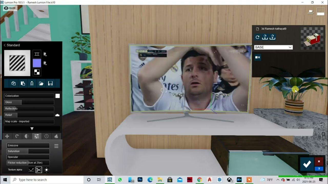 Creating an ANIMATED TV TEXTURE in Lumion !! HOW TO INSERT VIDEO FILES IN LUMION !! - YouTube