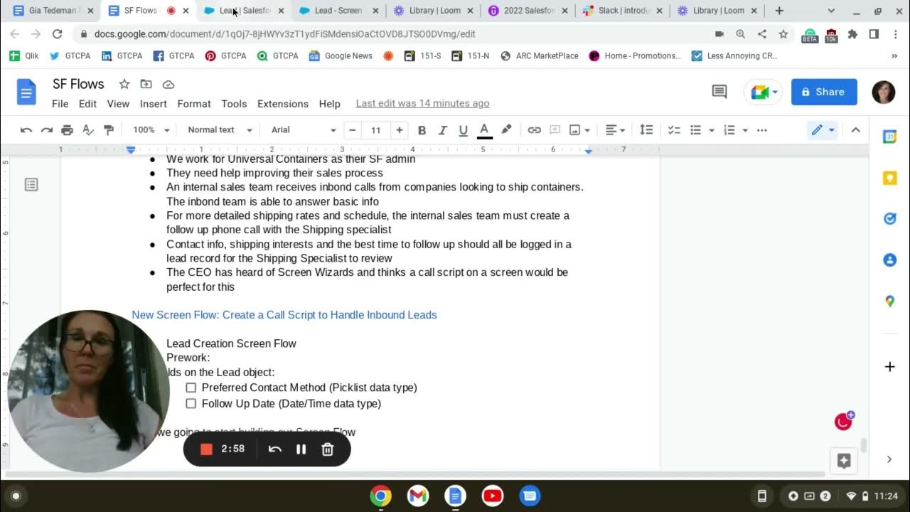 SF Flows Create a Call Script to Handle Inbond Calls Part 1 - YouTube