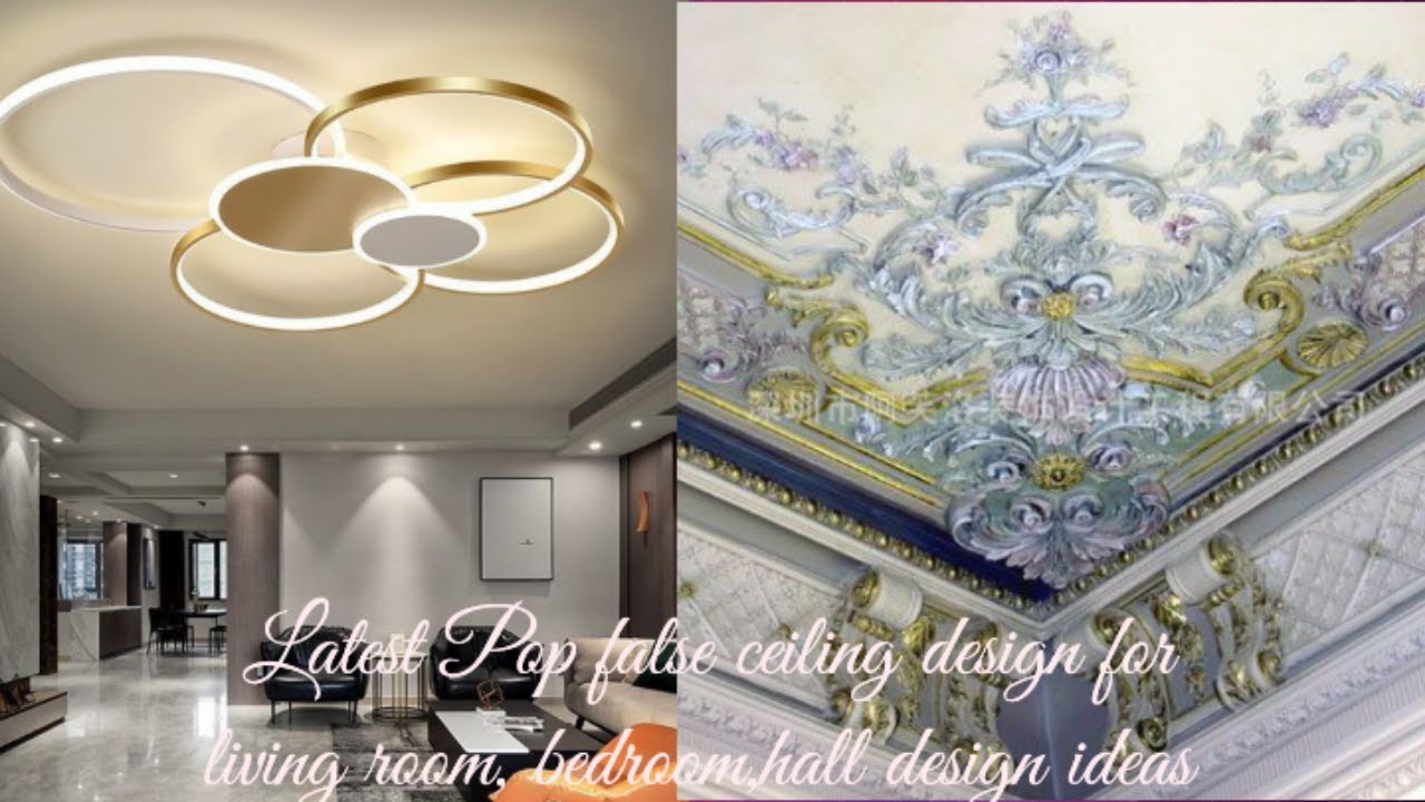 Latest pop false ceiling design with LED lights for living room, Hall ...