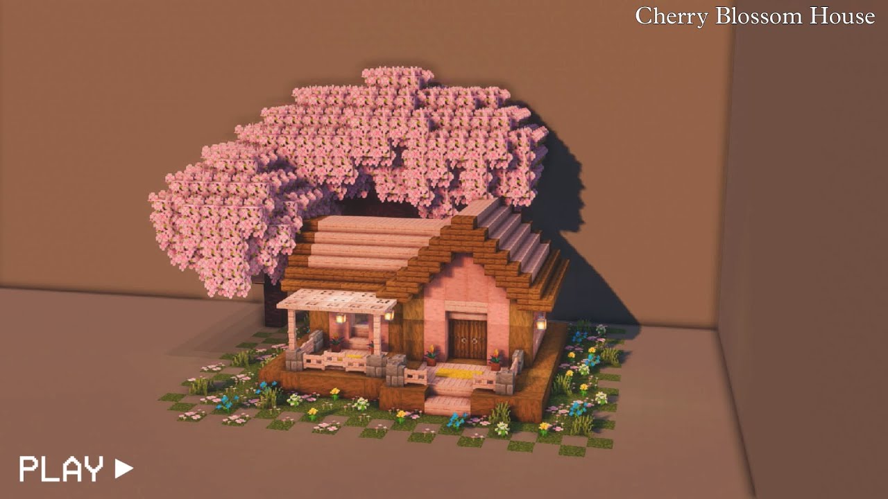 Minecraft | How to build a Cherry Blossom Survival House - YouTube