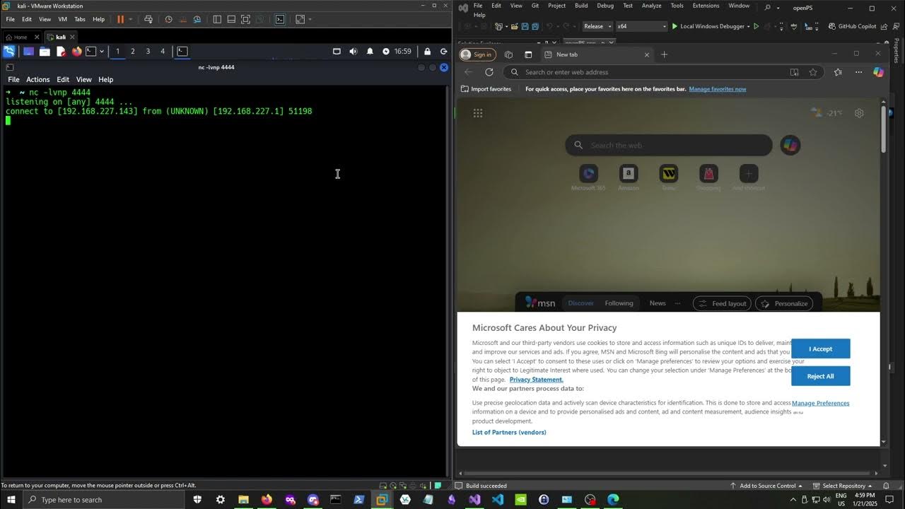 Bypassing Windows Defender using C++ and staged with PowerShell reverse shell - YouTube