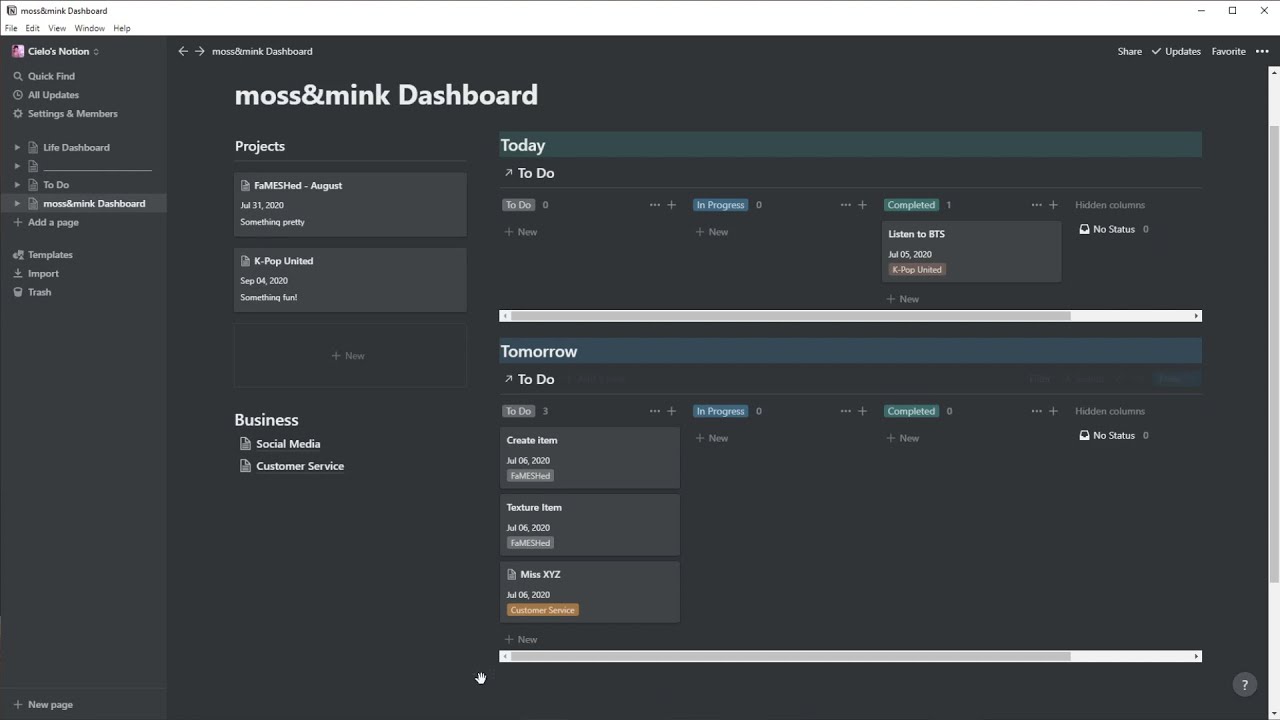 Notion - Beginner How To for Multiple Projects & Daily Tasks View - YouTube