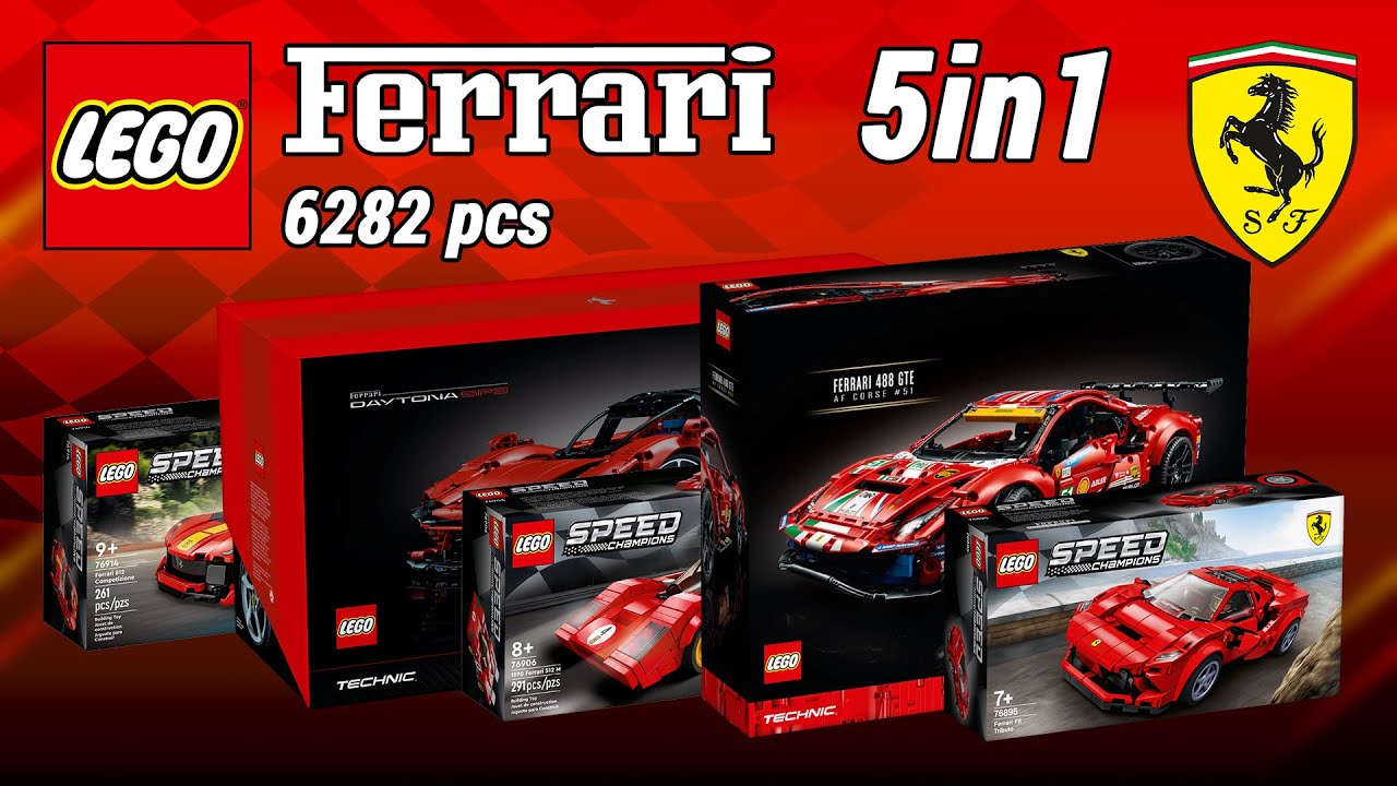 All LEGO Ferrari sets from 2020 to 2023 (5in1)[6282 pcs] Step-by-Step ...