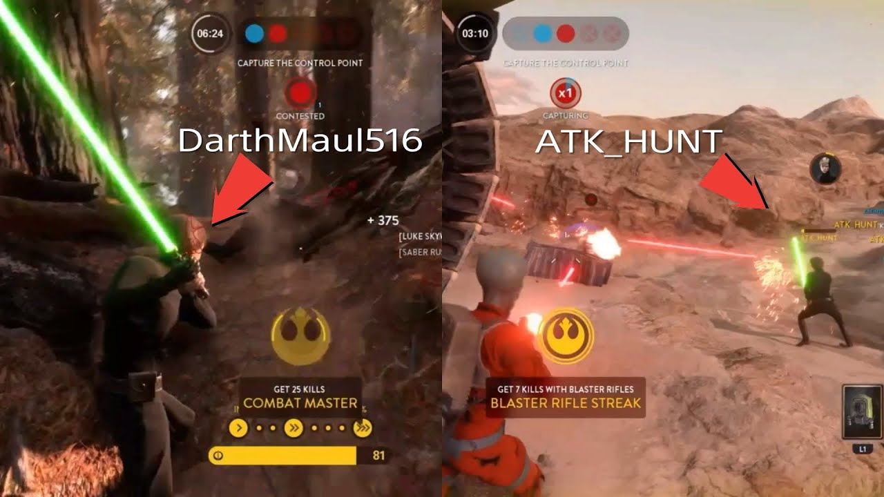 Star Wars Battlefront 1- 2 Luke Players Being Game Changers | 2 ...