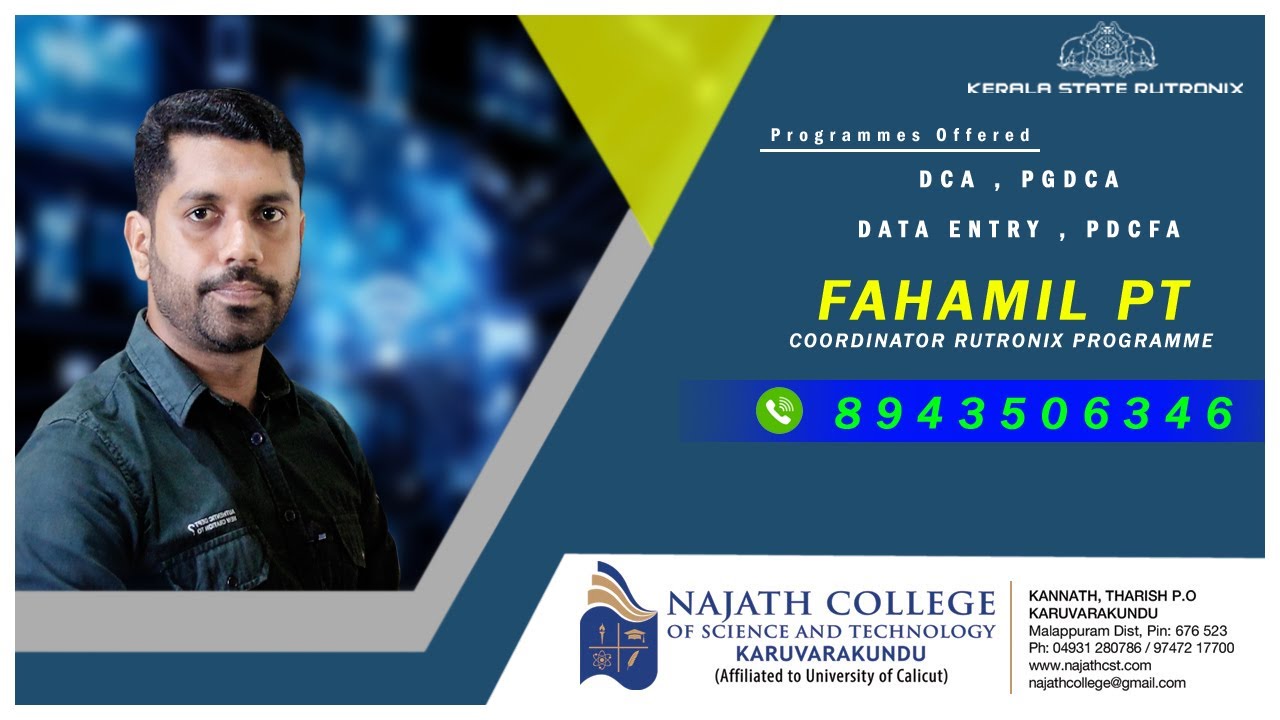 Add on Courses | Kerala State Rutronix | NCST | DCA, PGDCA, Data Entry ...