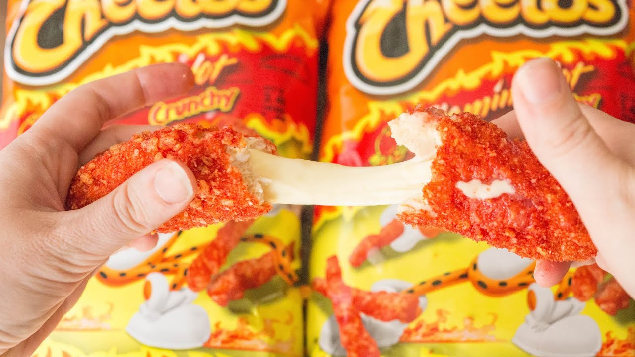 Flamin' Hot Cheetos Chicken Mozzarella Sticks Recipe - YouTube