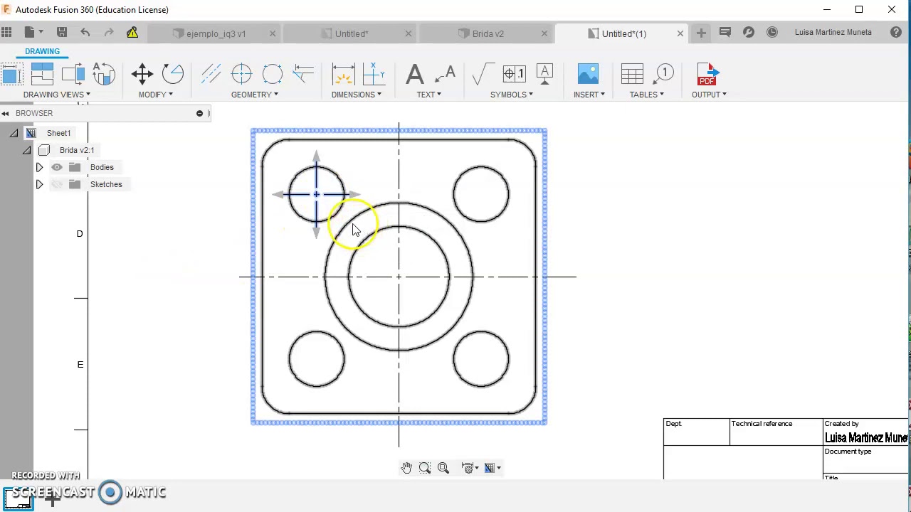 Ejes distribuicion circular plano 2D Fusion 360 - YouTube