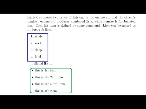 How To Add Bullets, Enumeration And Symbols In Latex #latex - Youtube