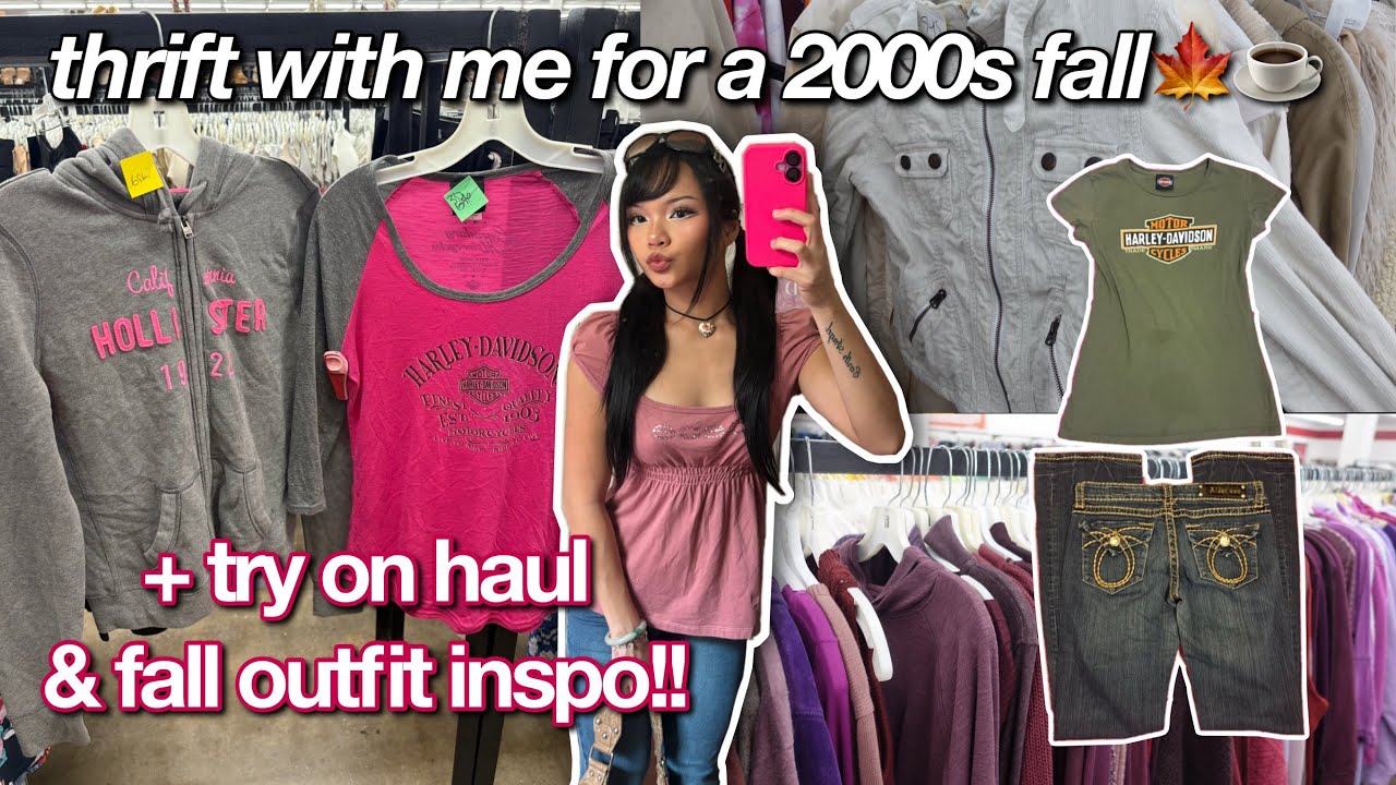 THRIFT WITH ME 4 A 2000S FALL🍁☕️FT. TRY ON HAUL + OUTFIT INSPO - YouTube