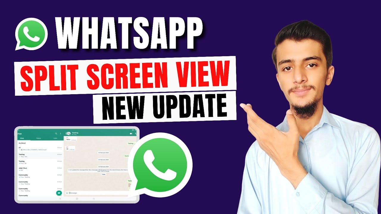 WhatsApp new update || WhatsApp Split screen view || WhatsApp side by ...