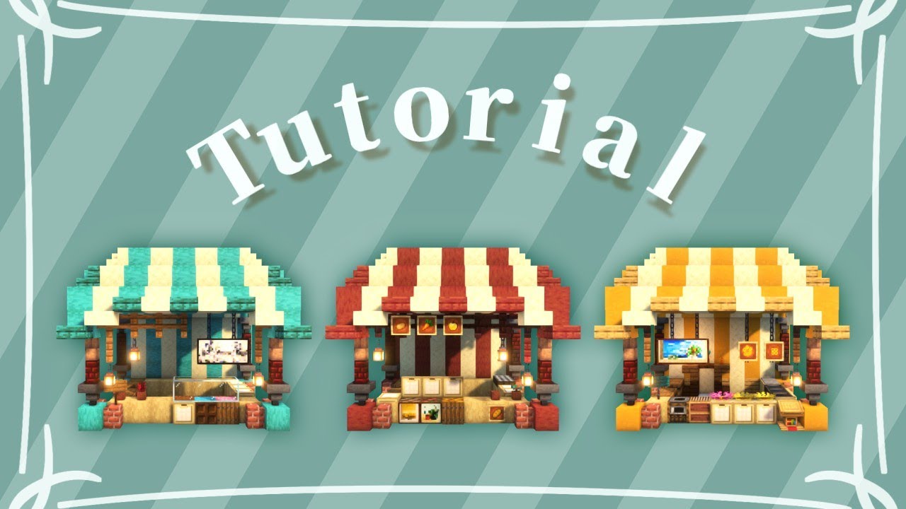 Minecraft: Market Stall Tutorial ≫ Cute Easy Stand Build - YouTube