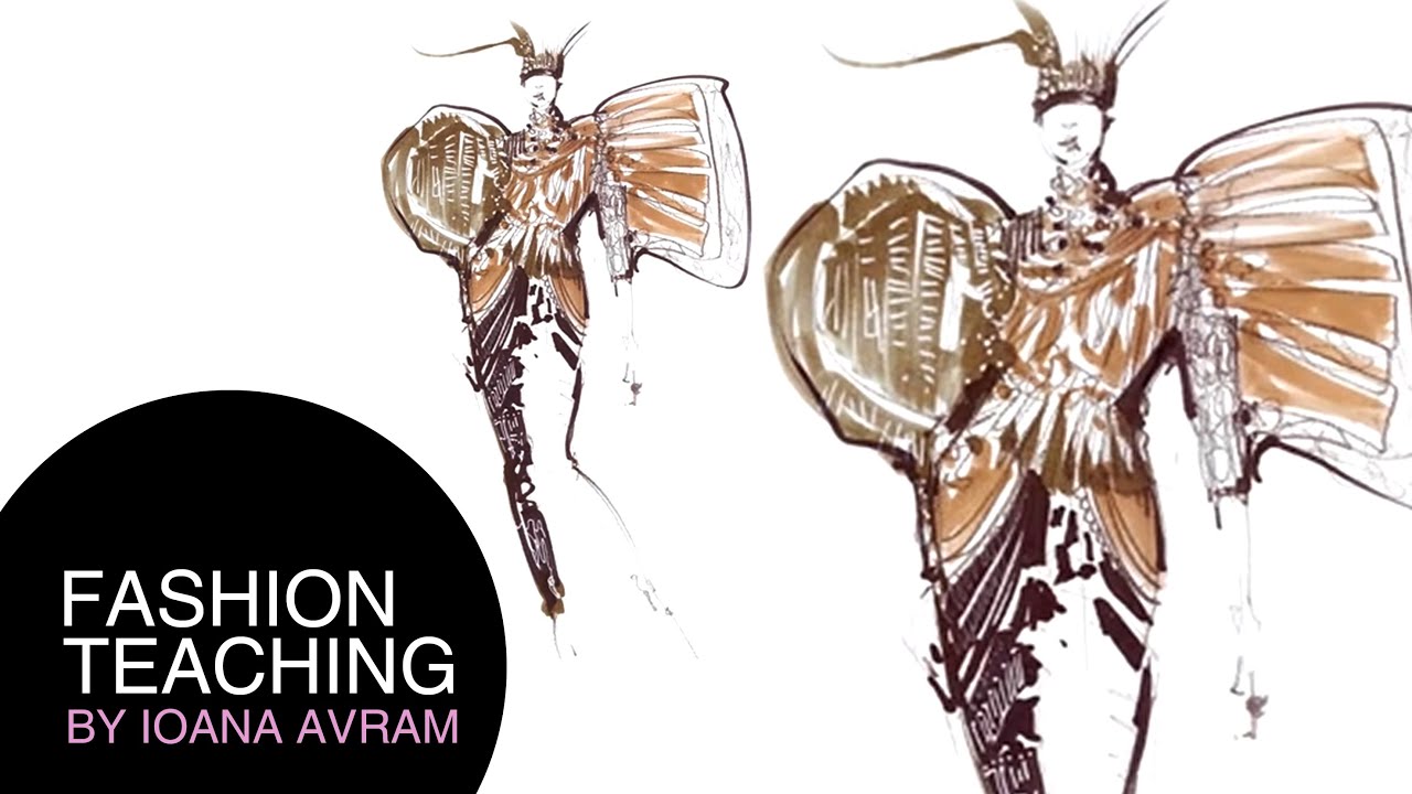 Fashion sketch step by step - YouTube