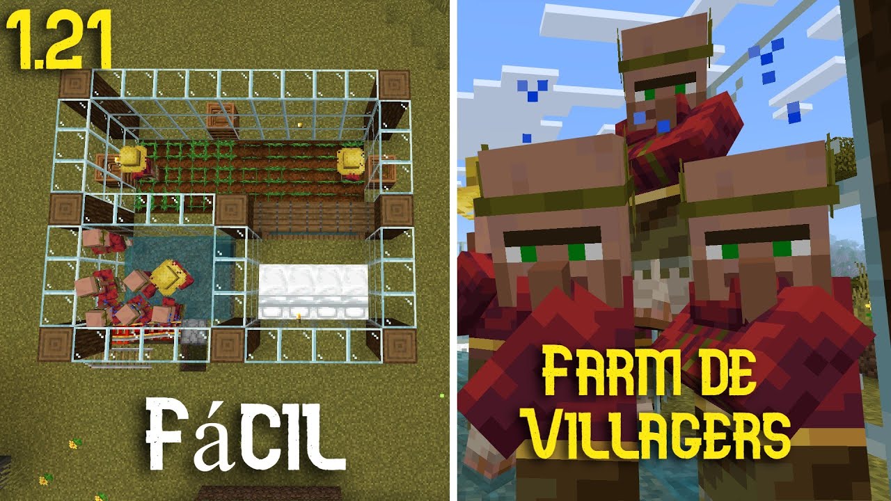 FARM de VILLAGER FÁCIL E RÁPIDO no MINECRAFT (BEDROCK e JAVA 1.21 ...