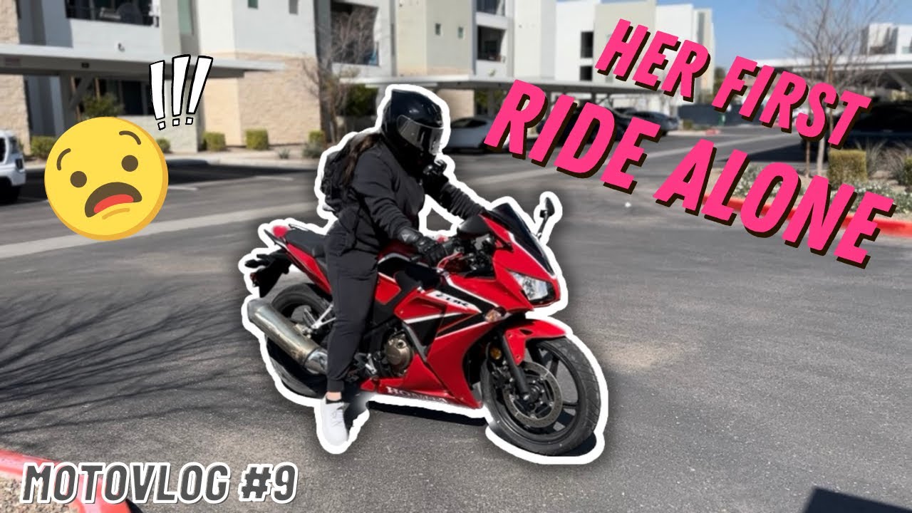 HER FIRST RIDE ALONE | MotoVlog #9 - YouTube
