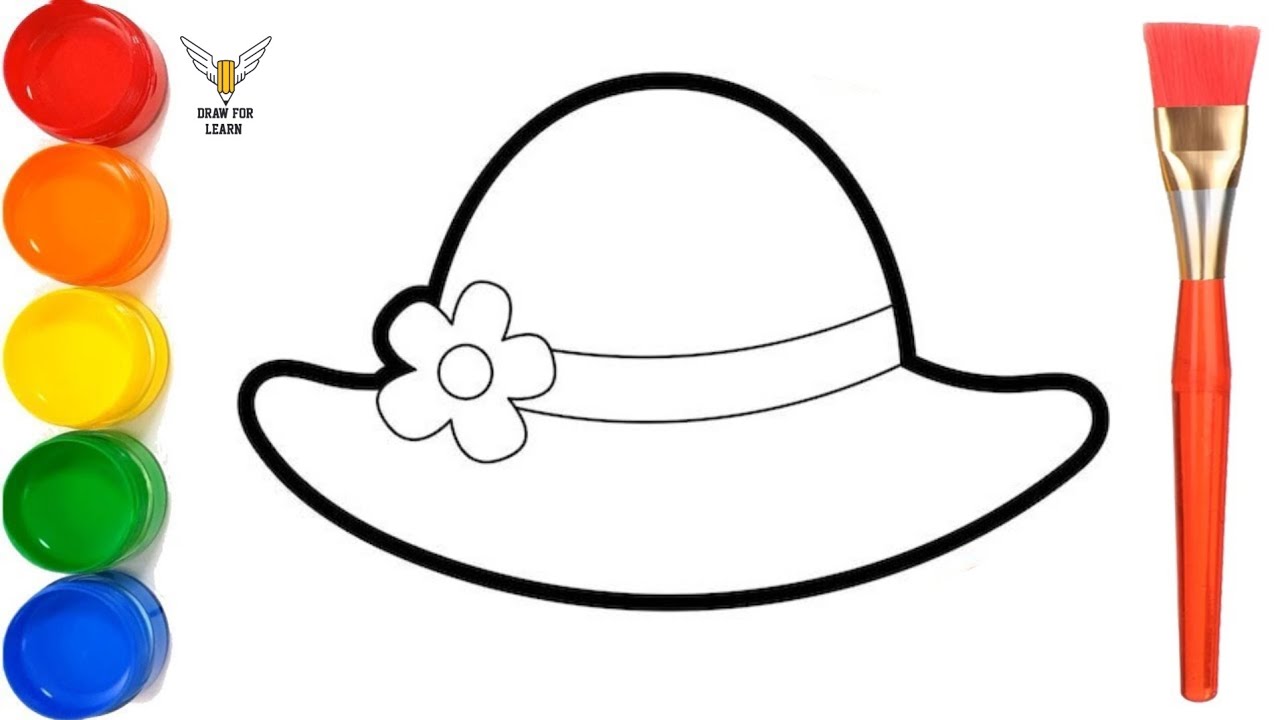 How to Draw Hat drawing, Painting and Coloring for Kids & Toddlers ...