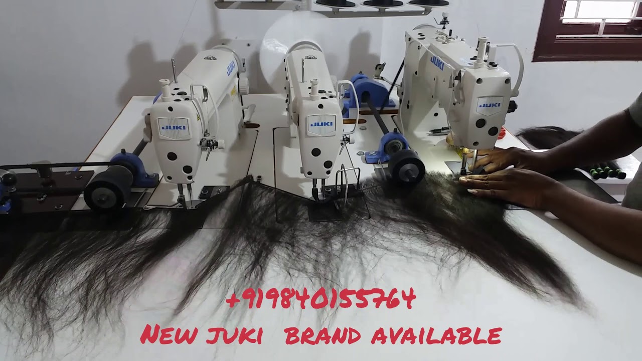 human hair 3 head wefting machine juki +919840155764 - YouTube