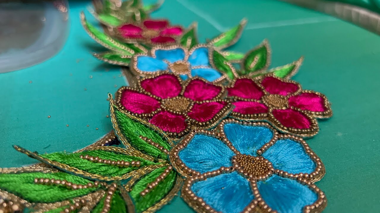 3D aari work blouse design || very easy tricks for beginners # ...