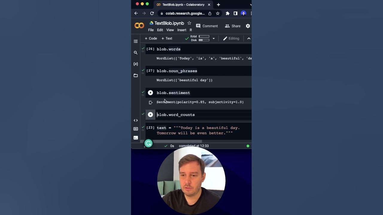 Simple Text Processing In Python With Textblob Python Nlp Tutorial Youtube