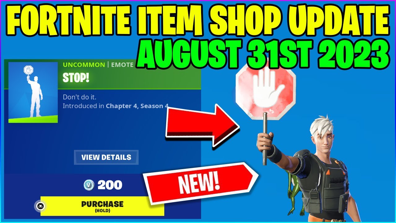 Fortnite Item Shop *NEW* STOP! EMOTE [August 31st, 2023] (Fortnite ...