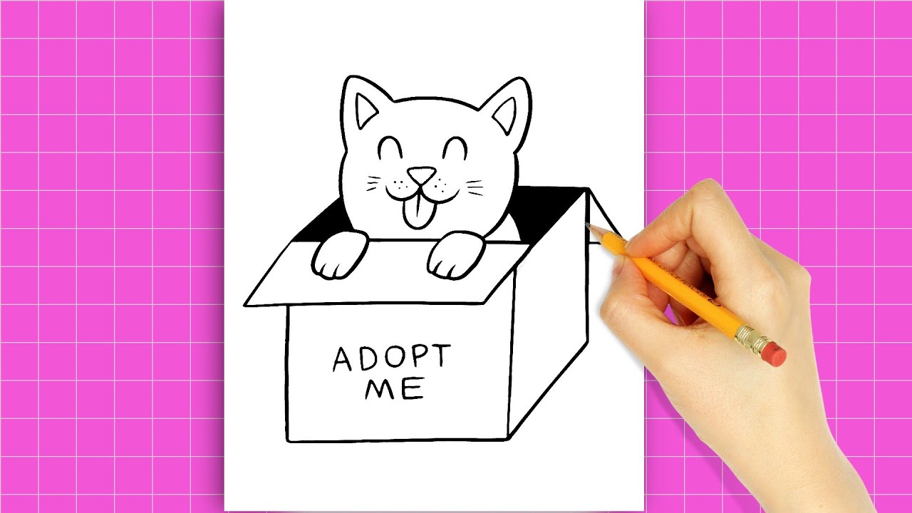 cat 😸 in the Box Drawing || How to draw a kitty 😸🐈 - YouTube