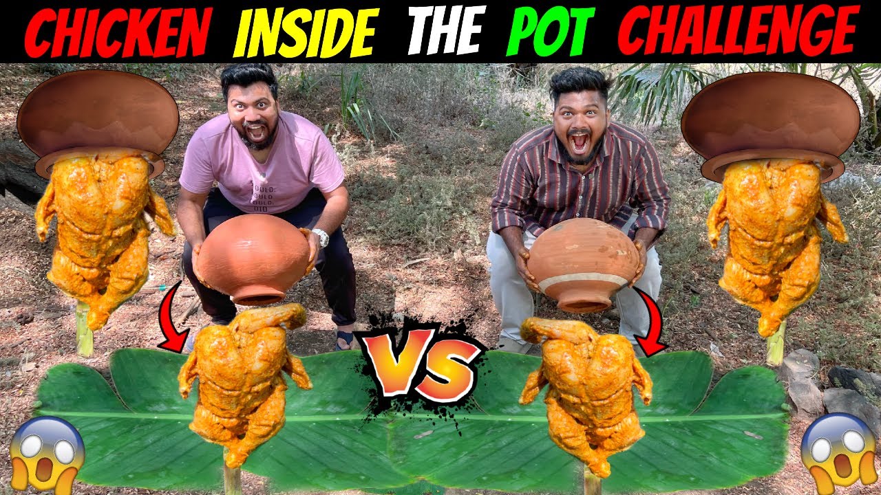 CHICKEN INSIDE THE POT CHALLENGE🔥 VILLAGE STYLE COOKING & COMPETITION ...