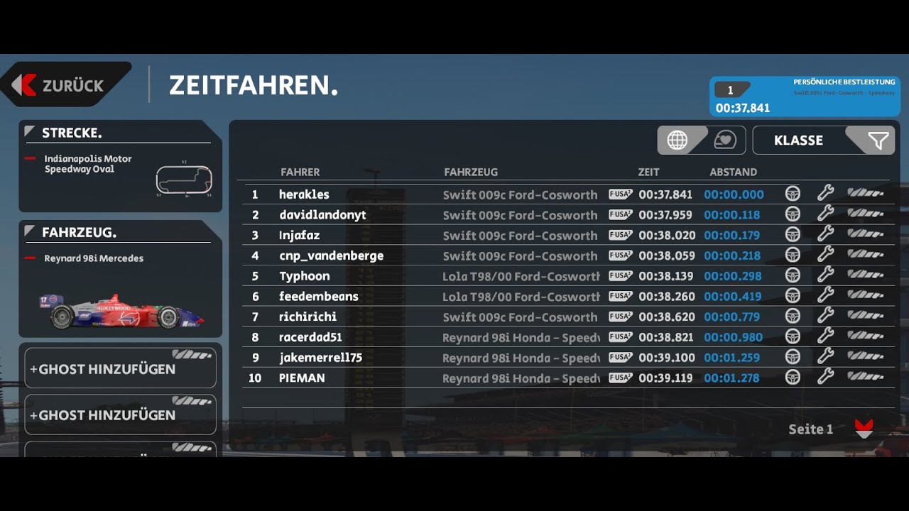 AMS2 Time trial Indianapolis 500 Swift 009c-Ford world record - YouTube