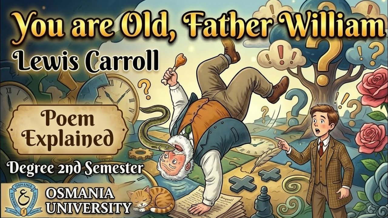 Poem You are Old Father William Lewis Carroll in Telugu I Osmania OU UG ...