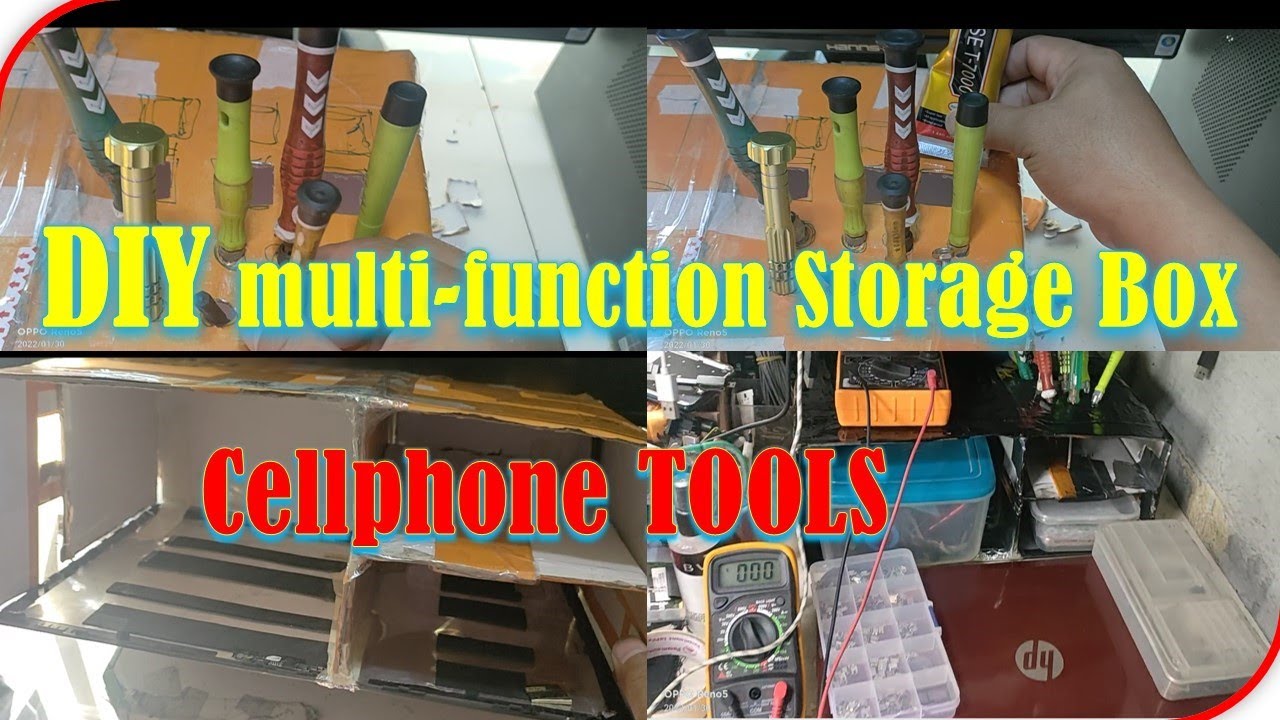 DIY Multifunction box storage,Cellphone tool box made from Scratch Card ...