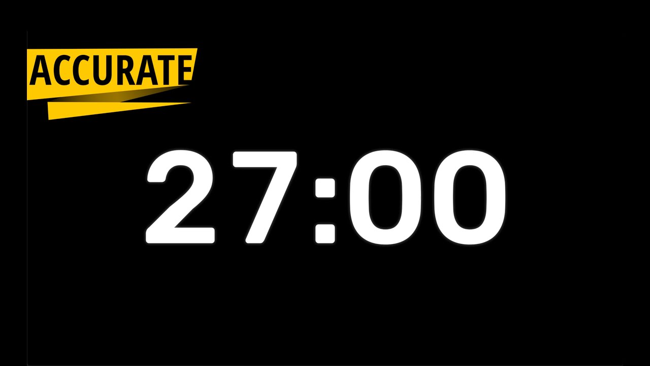 Timer 27 Minute Countdown for Study, Deep Work, Workout, Focus, Break ...