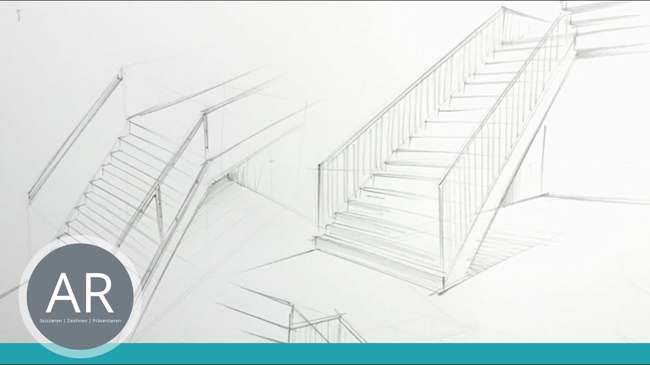Treppe in Perspektive zeichnen. Wie zeichne ich Treppen richtig ...