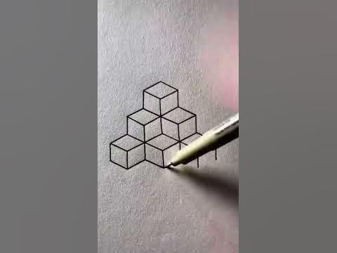 How to draw a cube in 3d way step by step? || Drawing tutorial ...