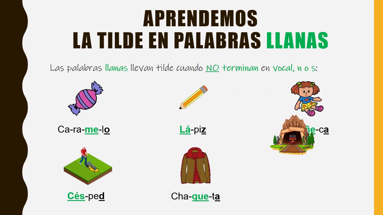 3º de Primaria LA TILDE EN PALABRAS AGUDAS LLANAS Y ESDRÚJULAS - YouTube