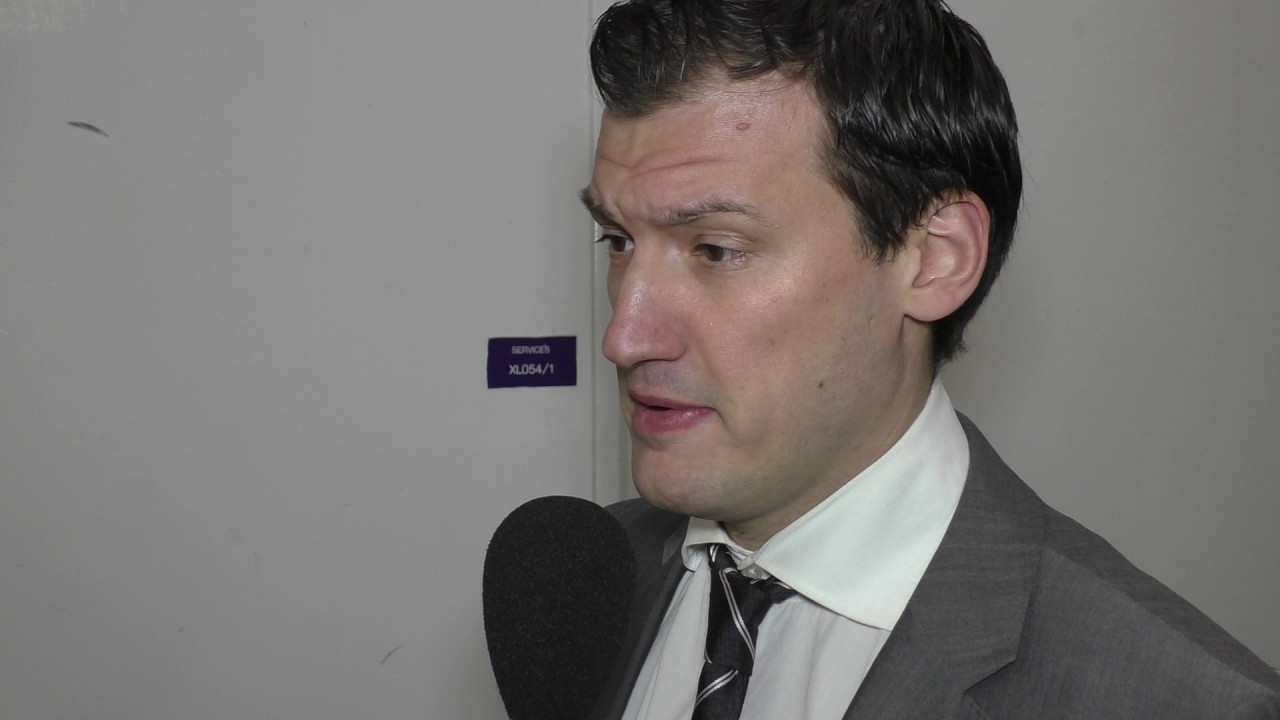 Marc LeFebvre after 1st Period reaction - YouTube