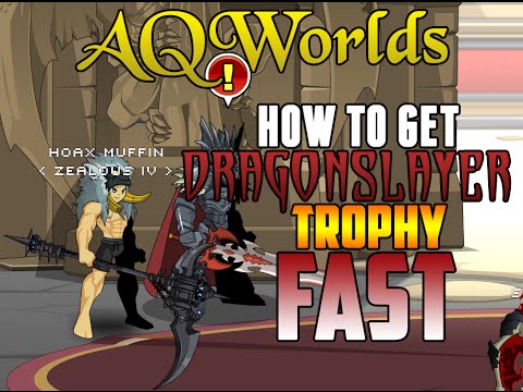 AQWorlds how to get DragonSlayer Trophy FAST - YouTube