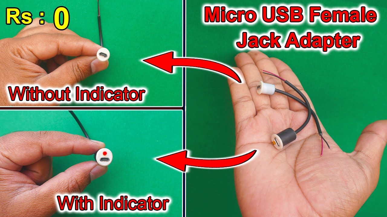 How To Make USB Charging Socket | Micro USB Female Charging Socket ...