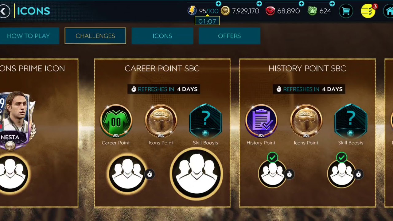 Fifa mobile 20 ICON SBC || Completing the career points sbc!!! - YouTube