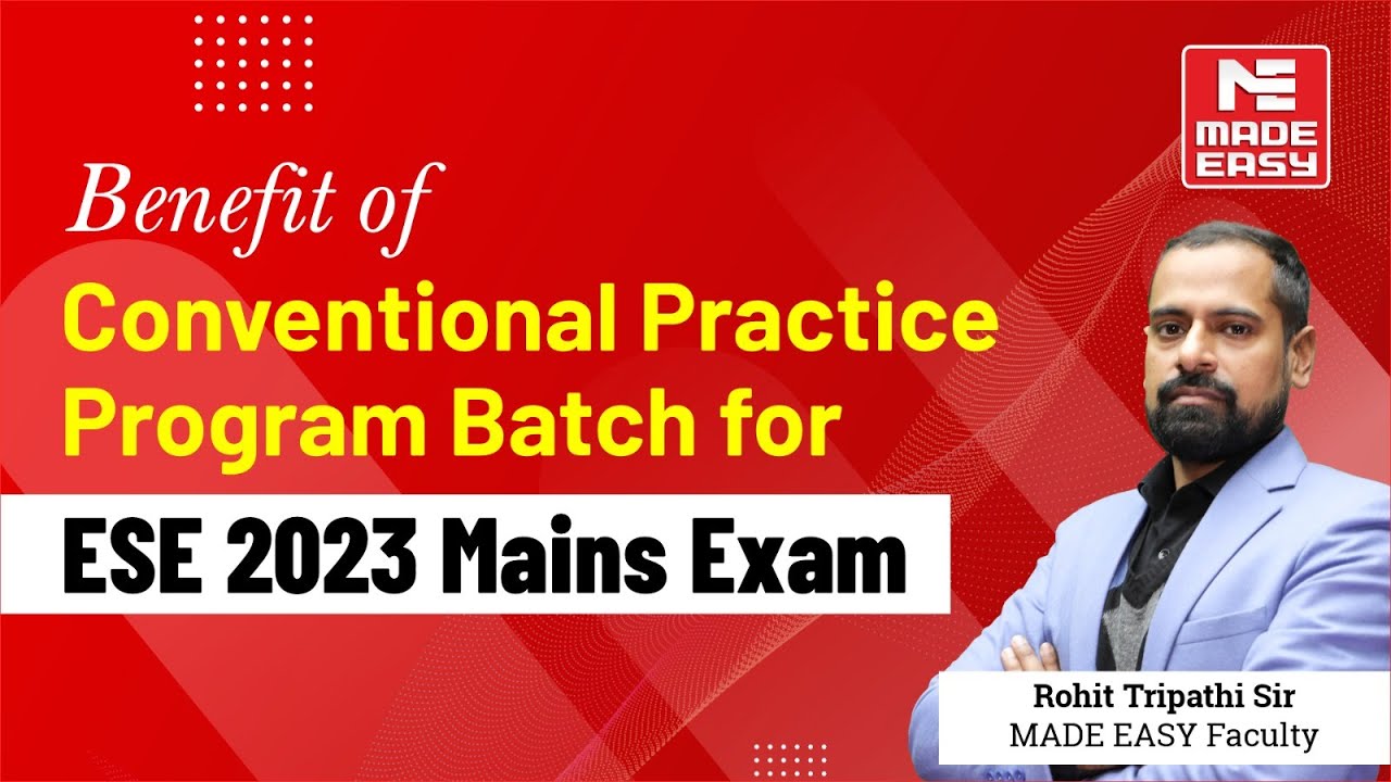 Crack ESE mains with right strategy | Conventional Practice Program |By ...