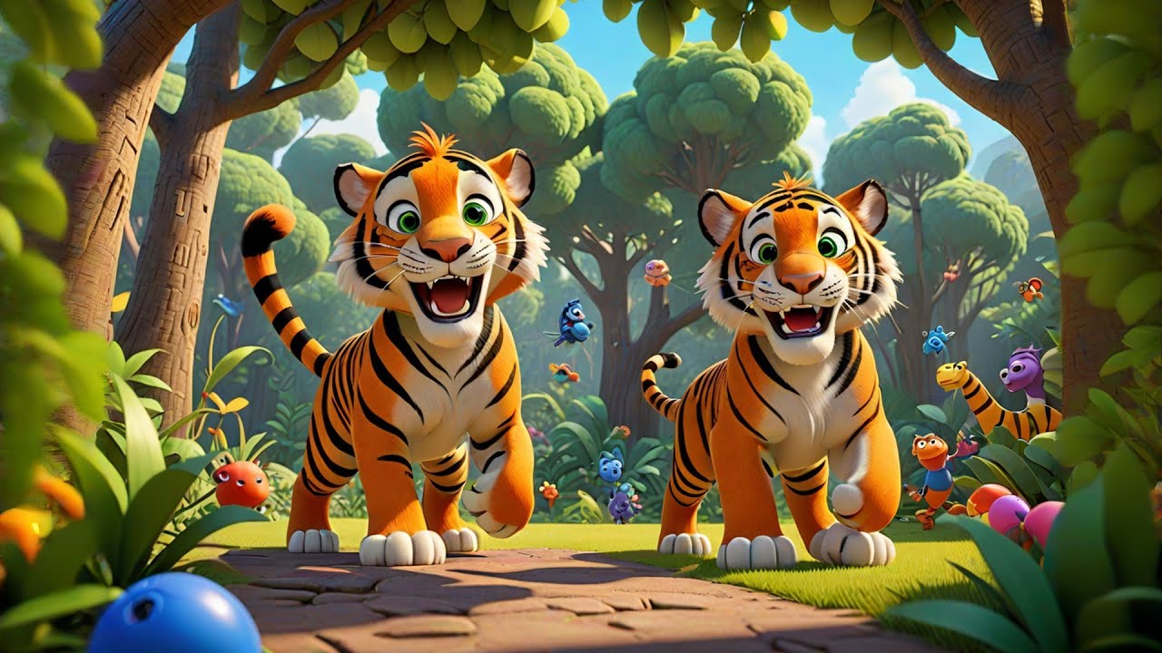 Two Tiny Tigers Learn Big and Small | Opposites & Learning for Kids ...