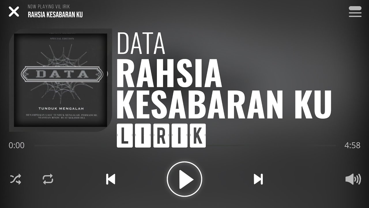 Data - Rahsia Kesabaran Ku [Lirik] - YouTube