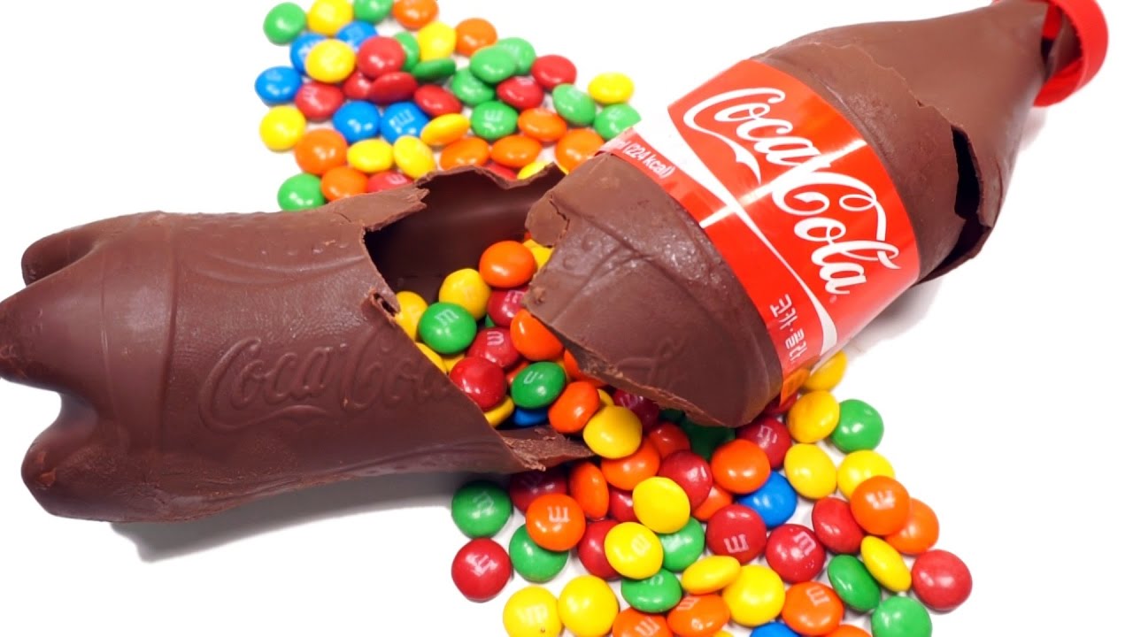 How To Make Chocolate Coca Cola Bottle with Colors M&Ms Chocolate - YouTube