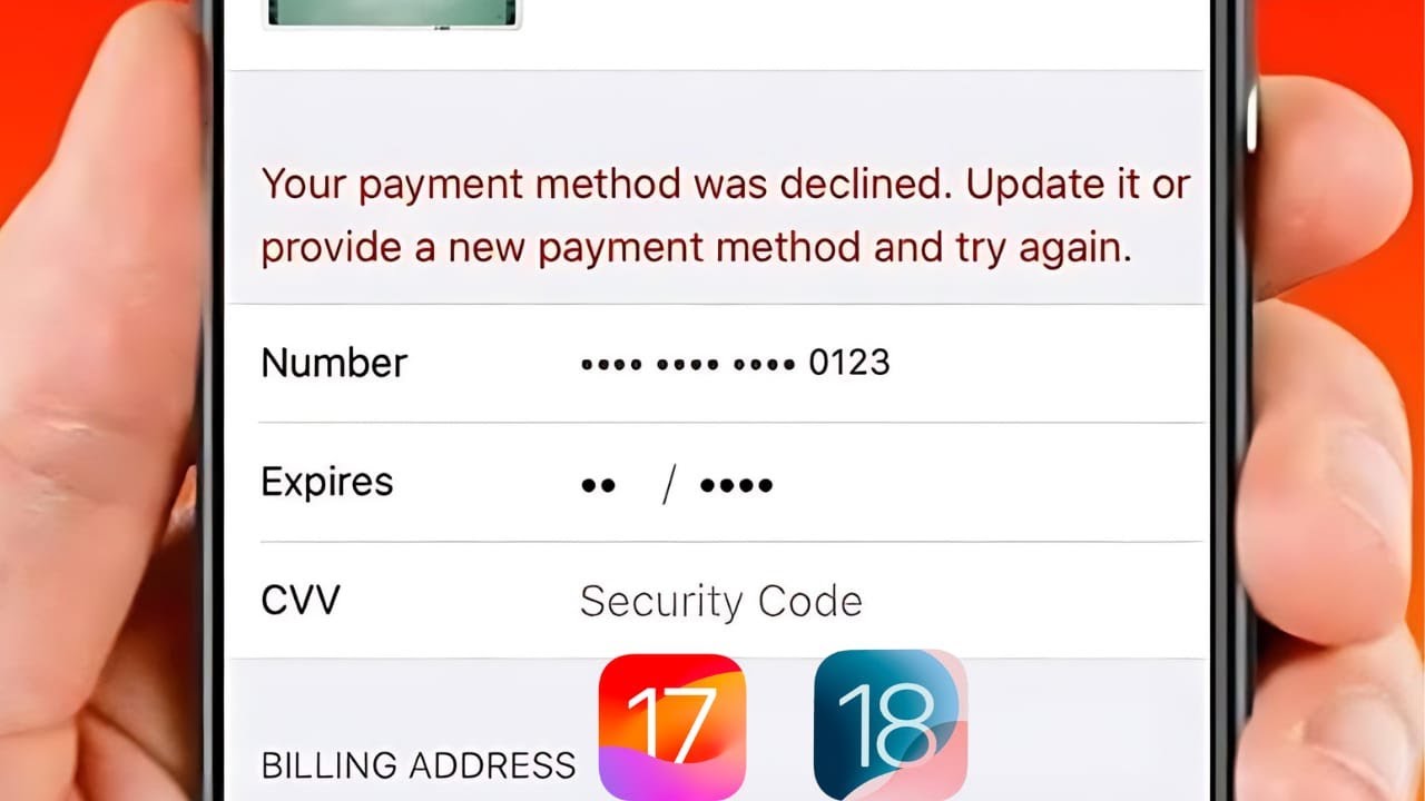 Your Payment Method Was Declined Update it or Provide a New Payment Method And Try Again / iOS ...