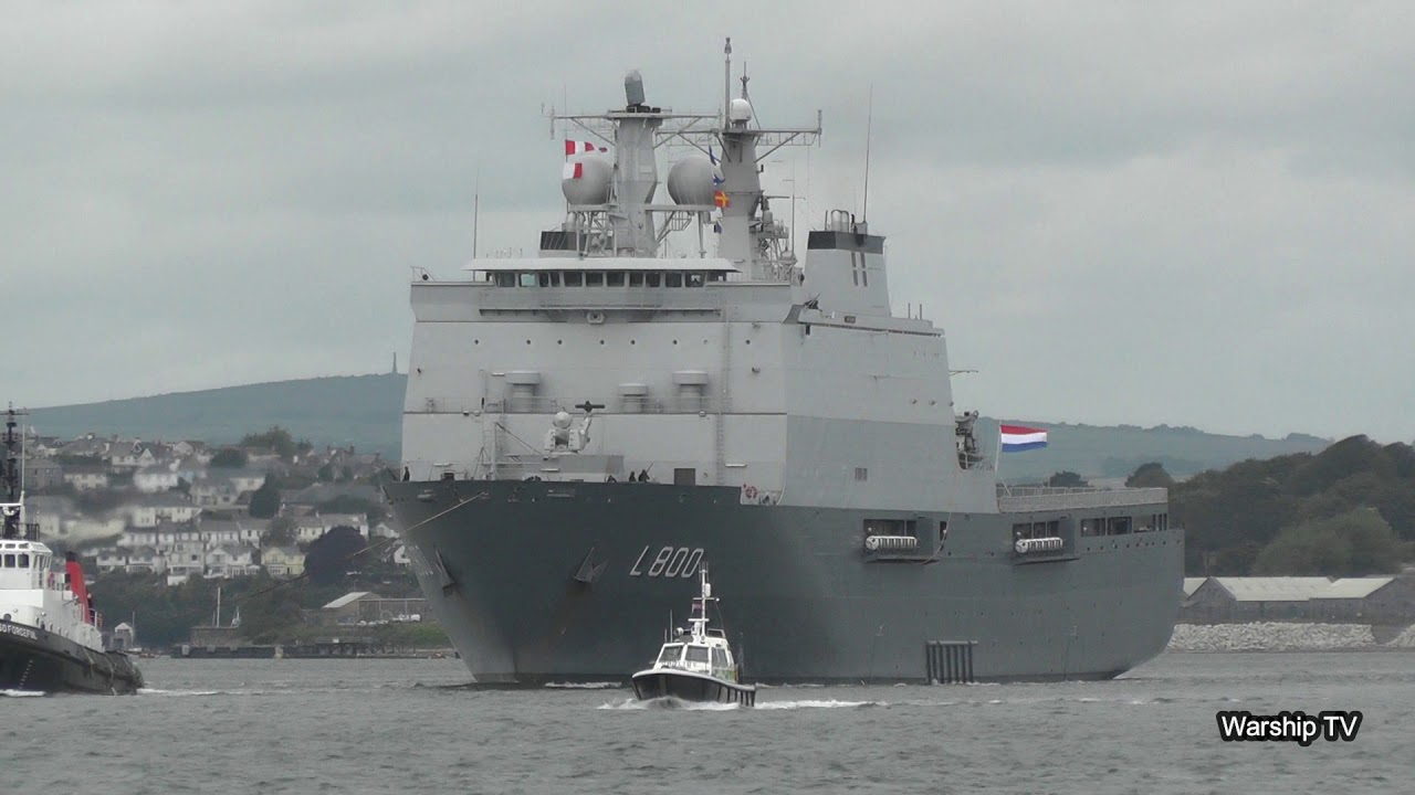ROYAL NETHERLANDS NAVY HNLMS ROTTERDAM L800 LEAVES DEVONPORT NAVAL BASE ...