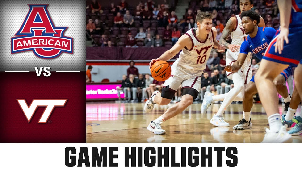 American vs. Virginia Tech Game Highlights | 2023-24 ACC Men’s ...