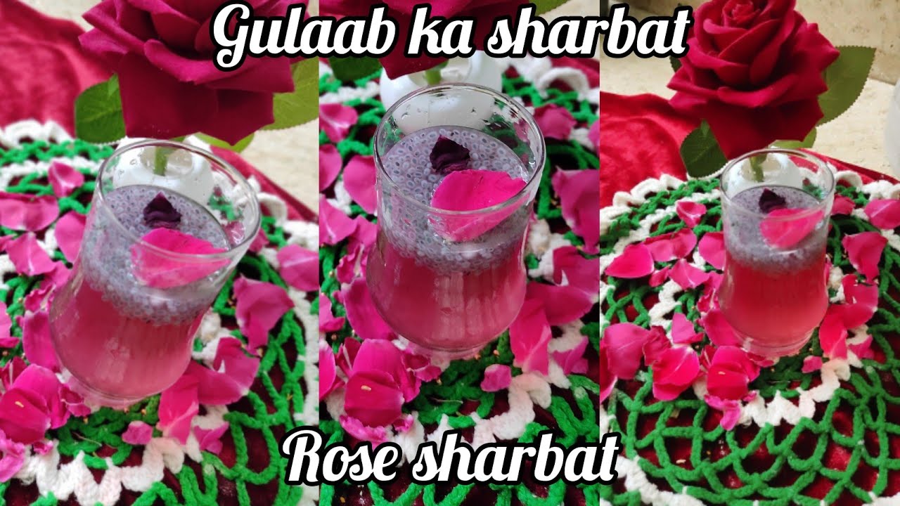 Rose sharbat|rose juice|how to make rose chia seeds juice|Ramzan ...
