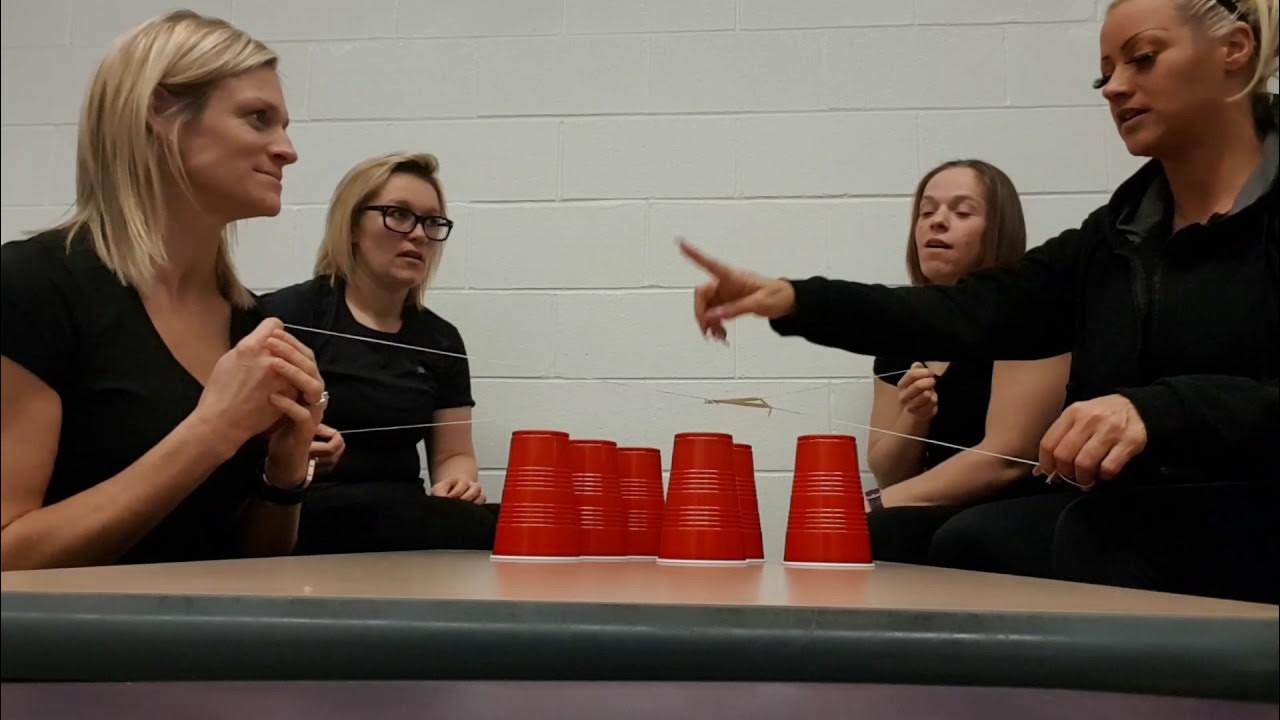 Cup stacking (team building exercise) - YouTube